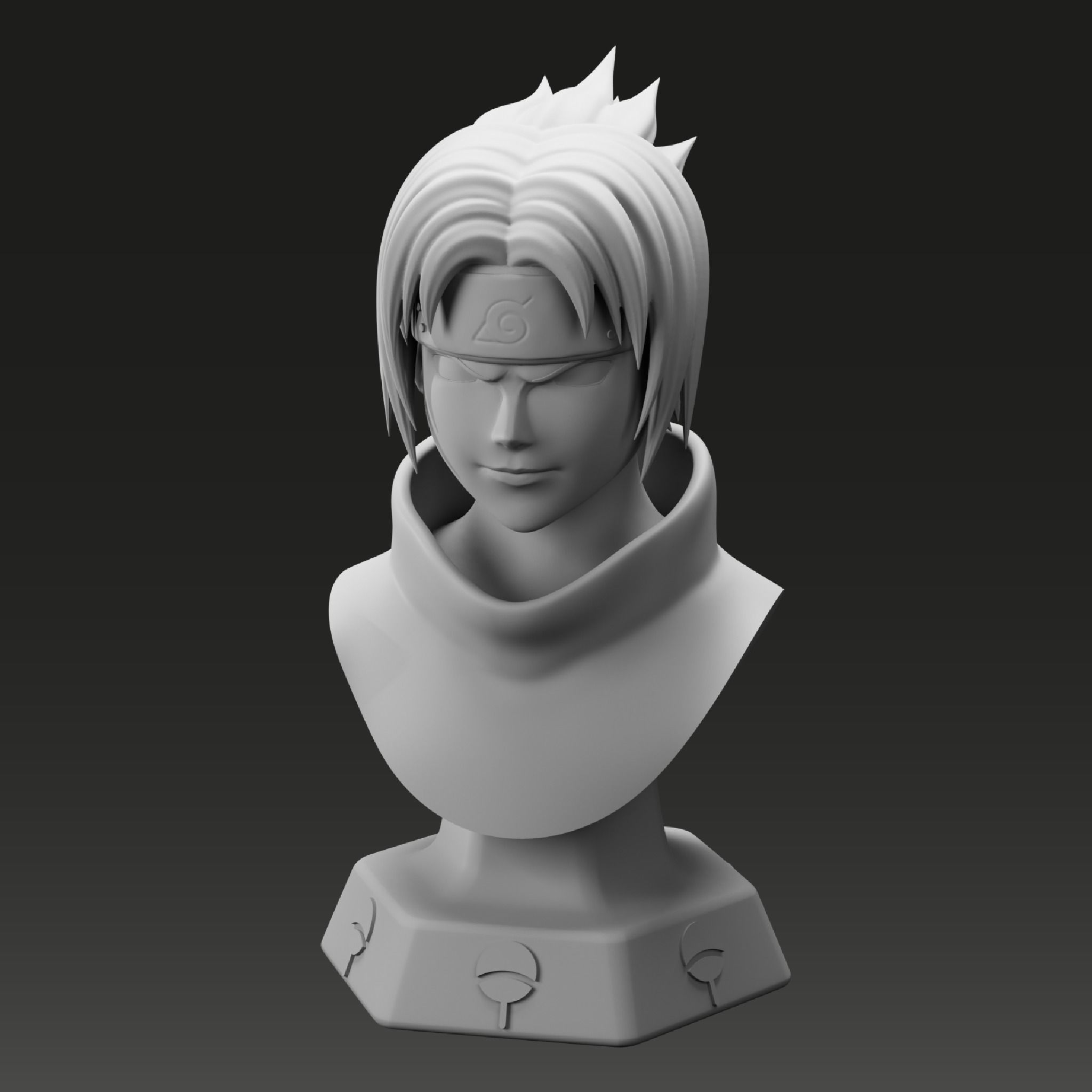 Sasuke Uchiha Bust 3D model 3D printable | CGTrader
