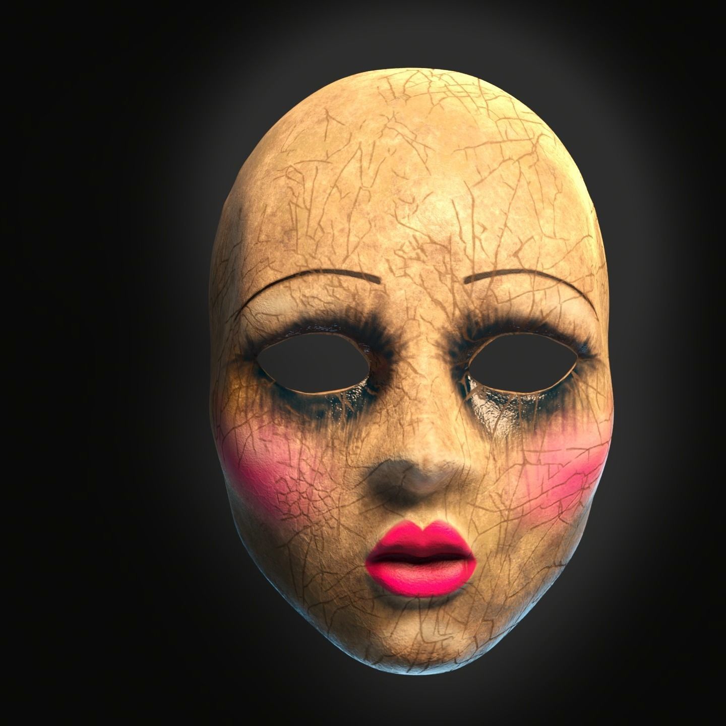 horror doll mask 3D model 3D printable | CGTrader