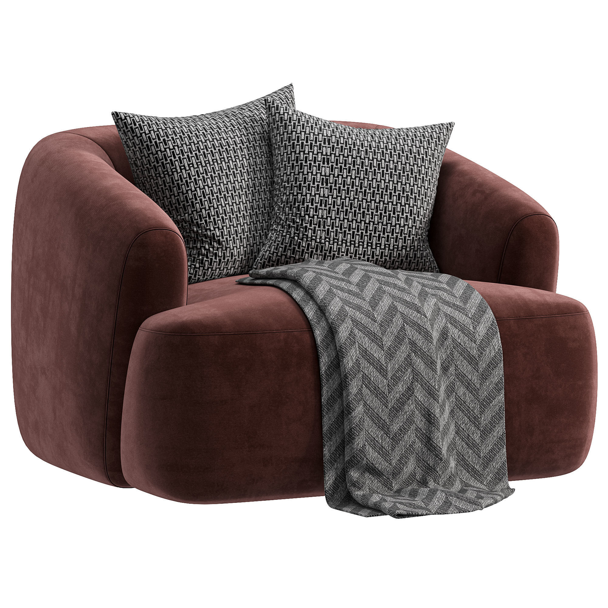 Fauteuil Sofia in donkerbeige Chair 3D model | CGTrader