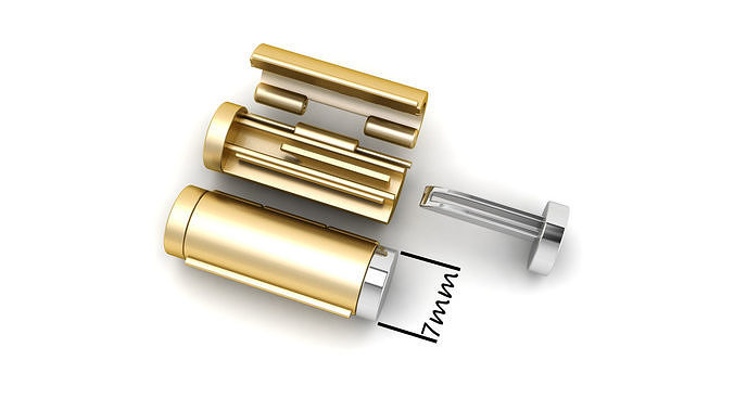 7 mm Round Plain Gold Lock Box 3D model 3D printable | CGTrader