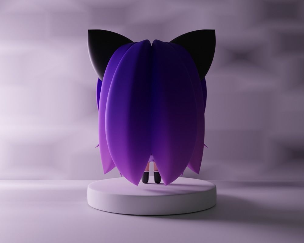 Purple Chibi Girl 3D model | CGTrader