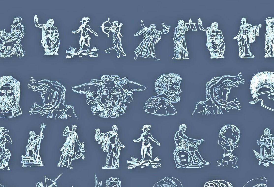 Mythological Greek symbols 3D model | CGTrader