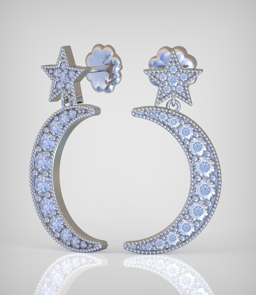 Earring model 0286 3D printable model6 3D model 3D printable | CGTrader