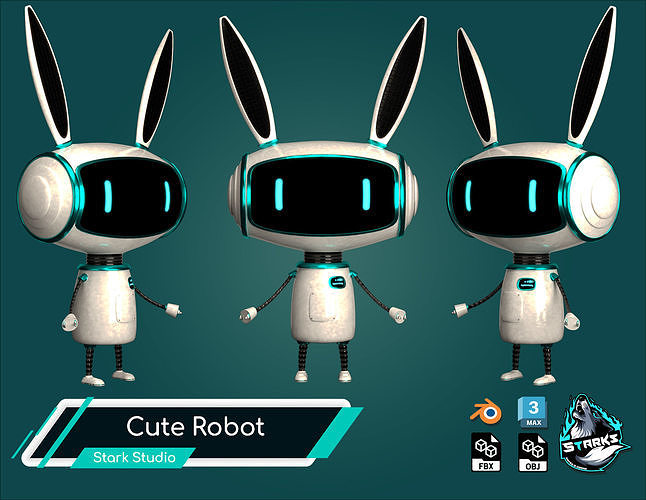 3D model Cute Robot VR / AR / low-poly | CGTrader