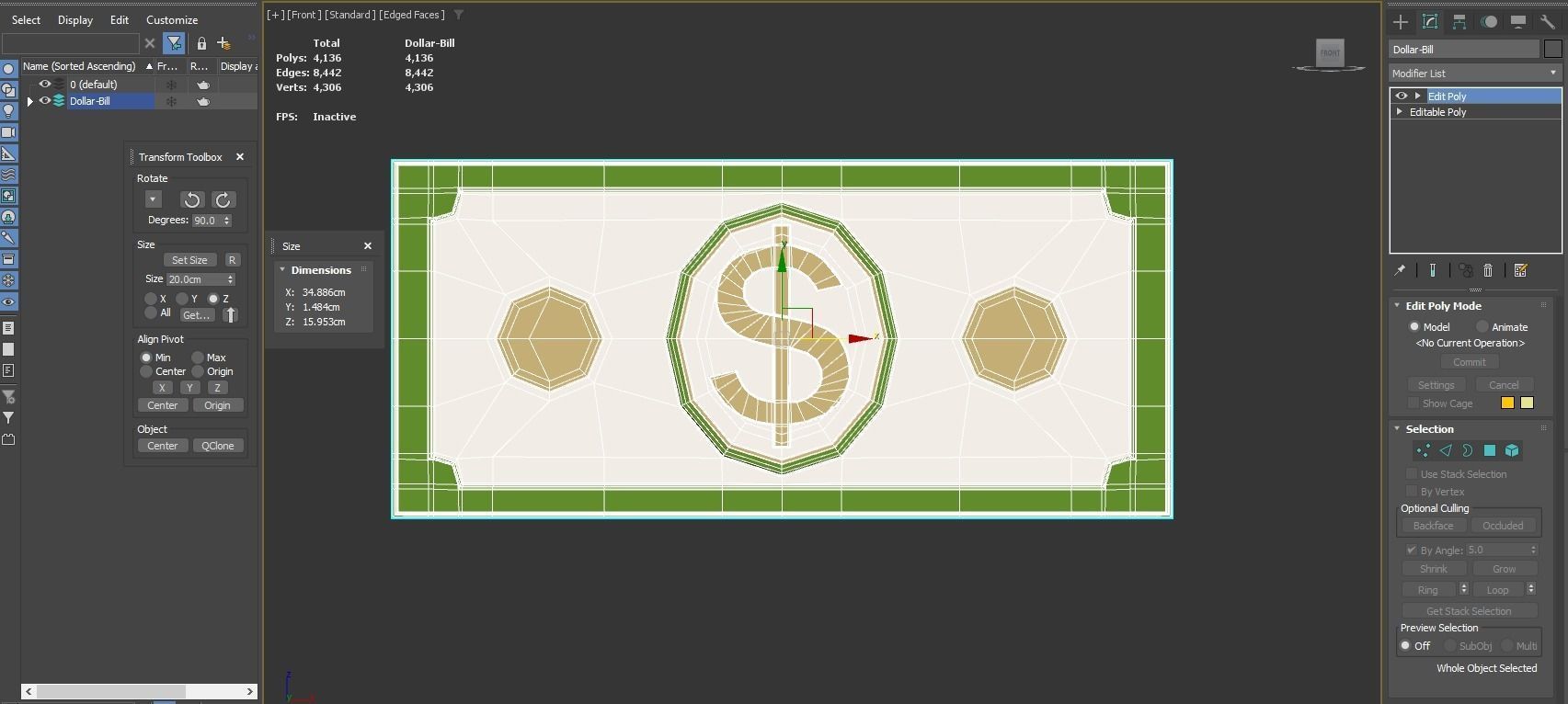 Stylized dollar bill 3D model | CGTrader
