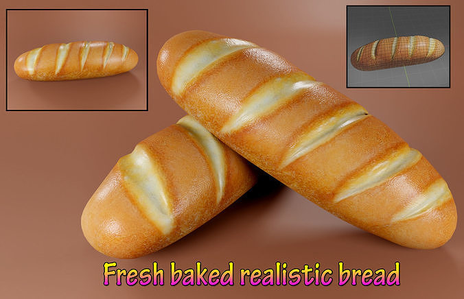 3D model Fresh baked realistic bread VR / AR / low-poly | CGTrader