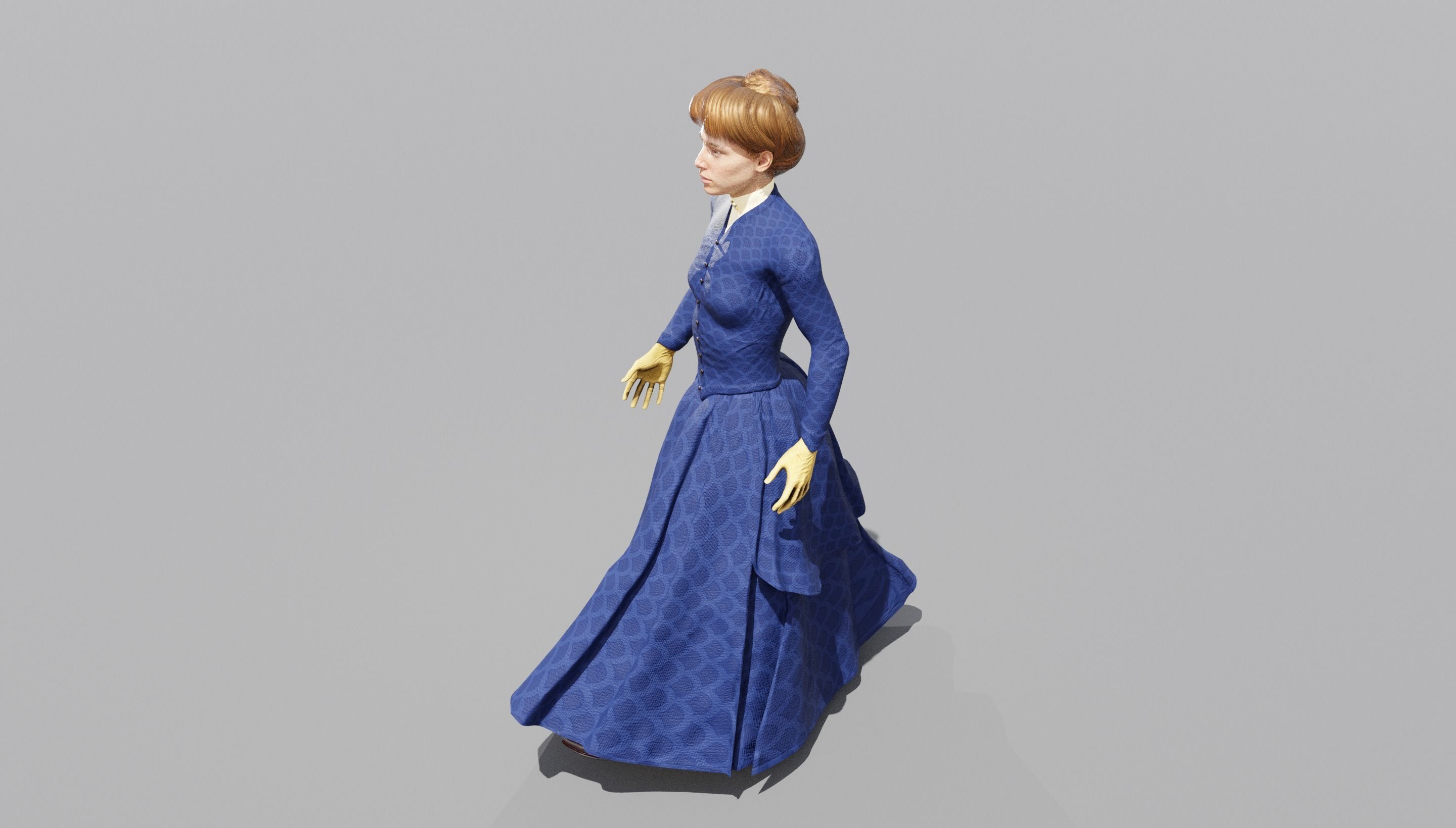Victorian Female 01 - Body and Face Rigged - 3 versions 3D model ...