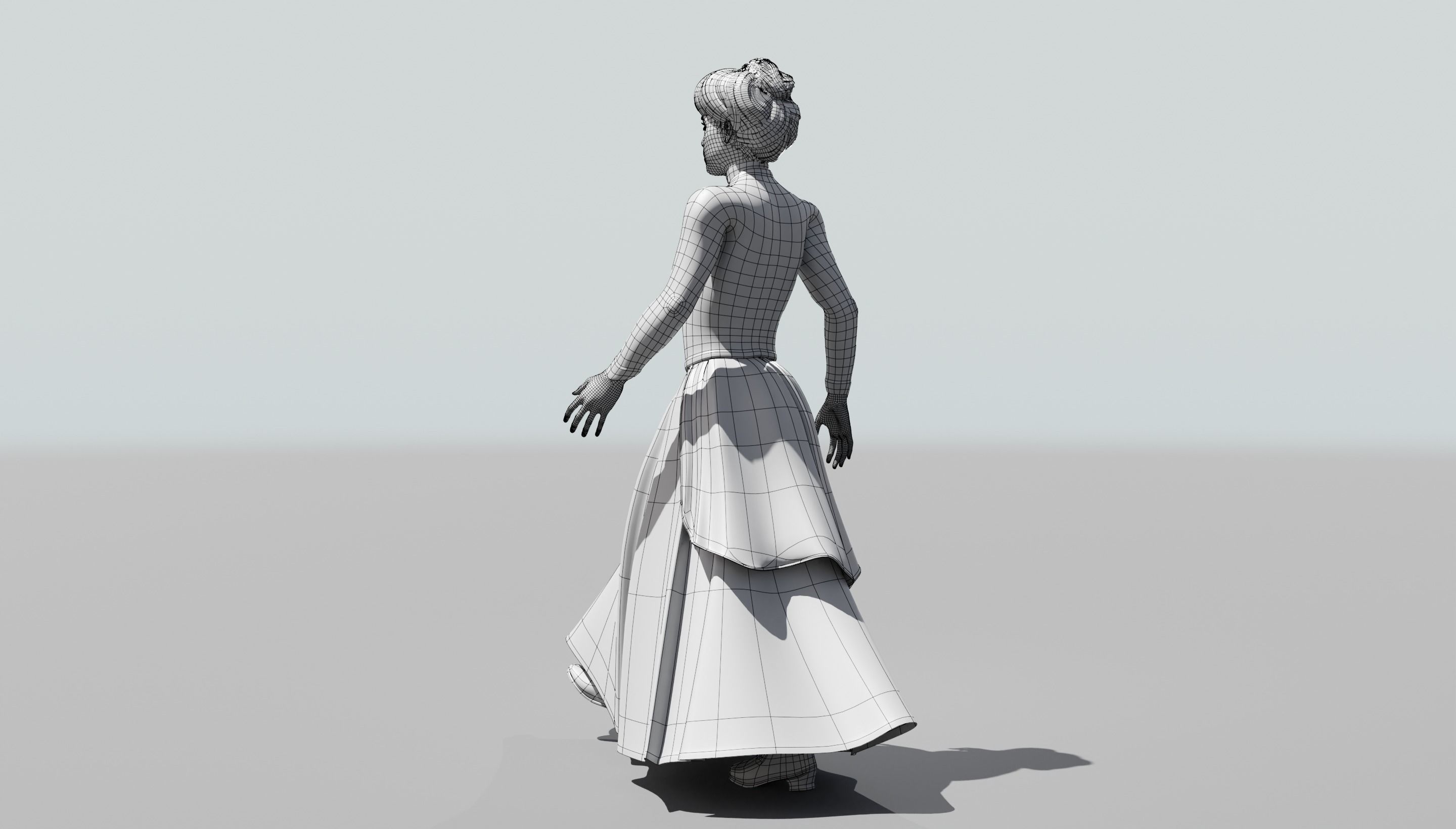 Victorian Female 01 - Body and Face Rigged - 3 versions 3D model ...