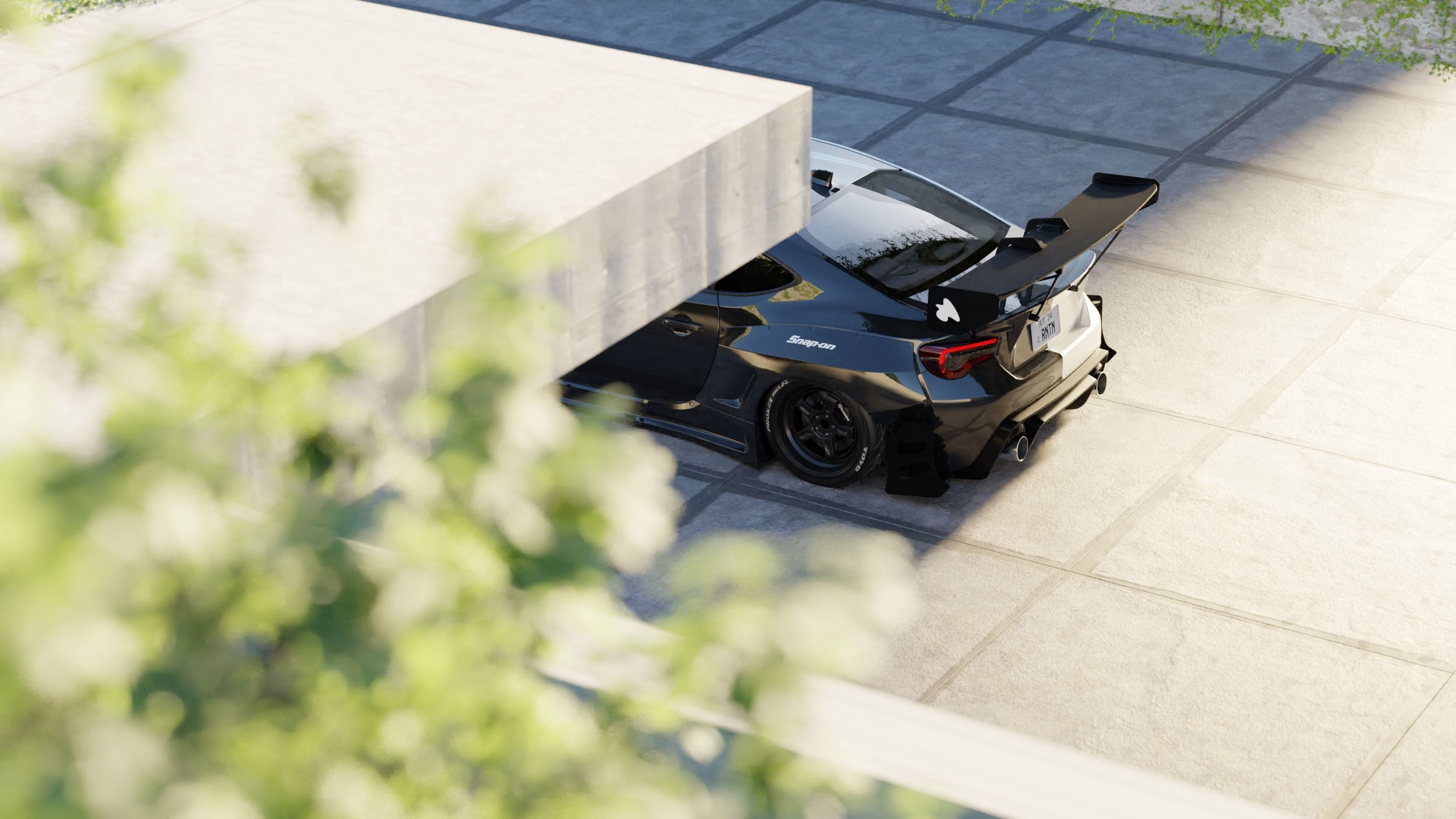 Car Render Scene 3D Blender File Textured 3D model | CGTrader