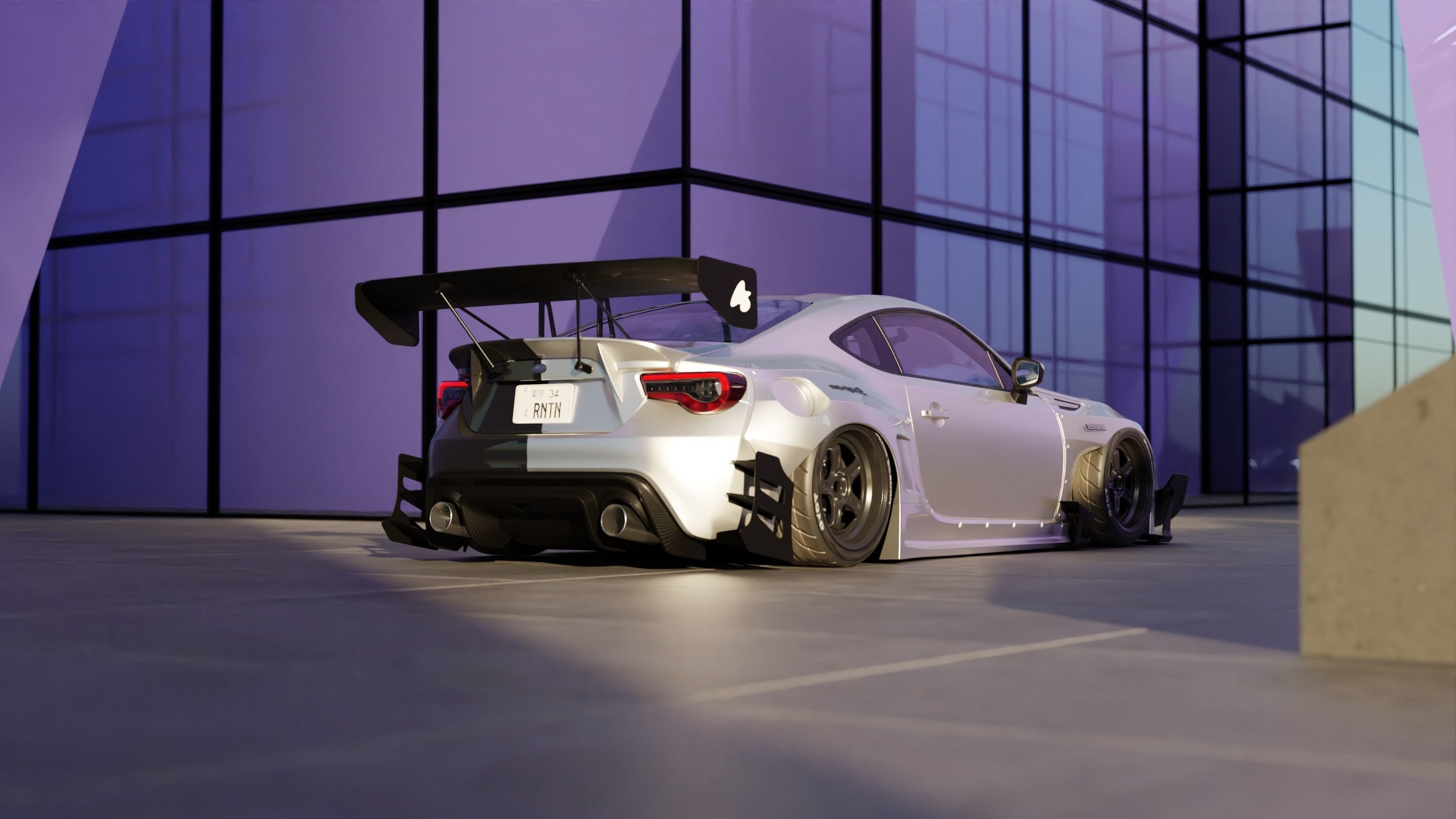 Car Render Scene 3D Blender File Textured 3D model | CGTrader