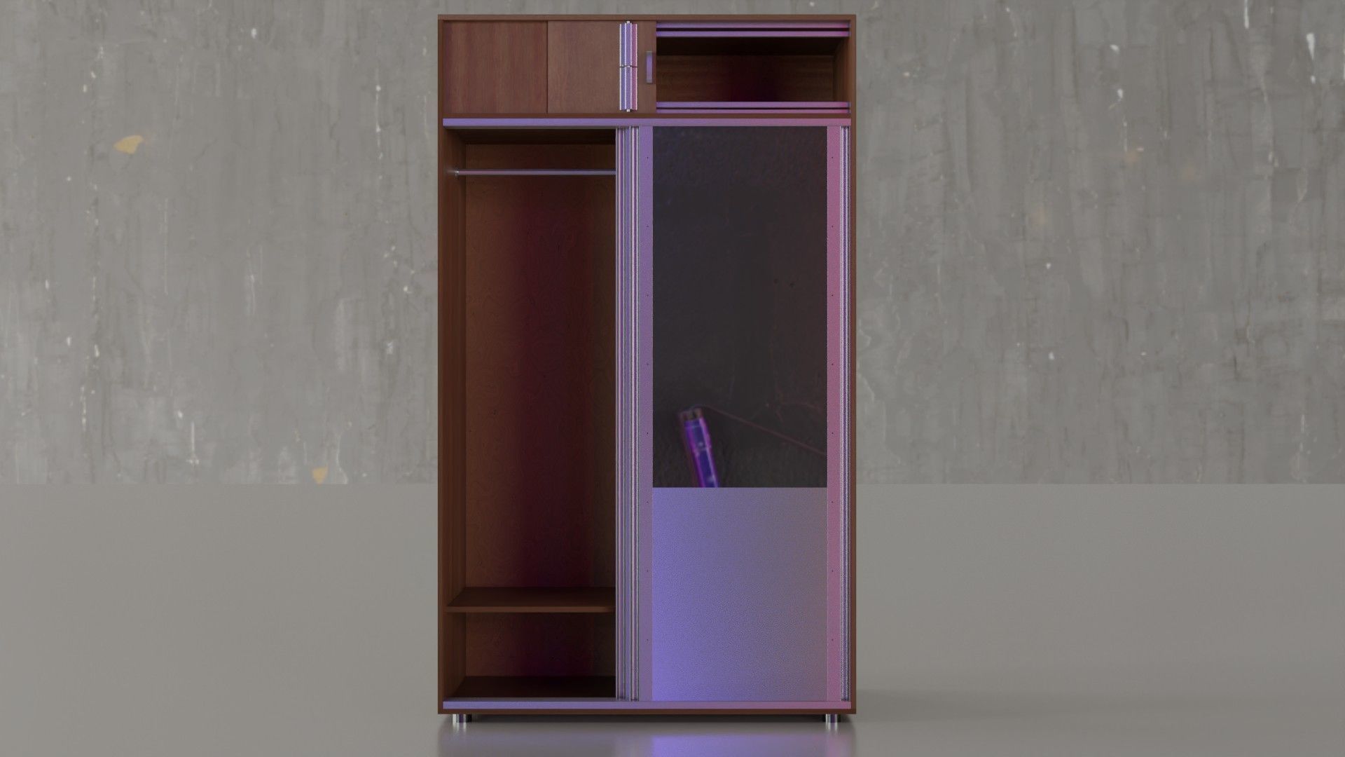 Animated-modular-wooden wardrobe 3D model animated | CGTrader