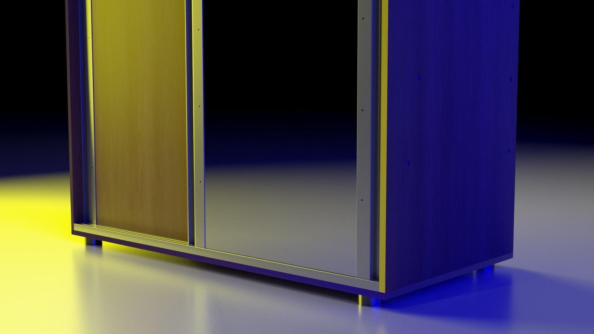 Animated-modular-wooden wardrobe 3D model animated | CGTrader