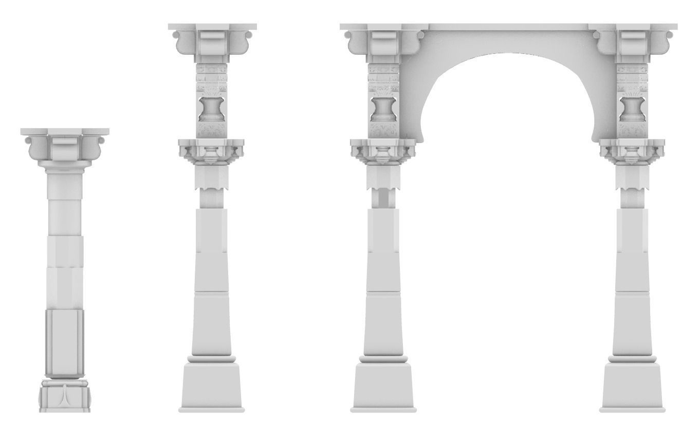 Temple Columns 3D model | CGTrader