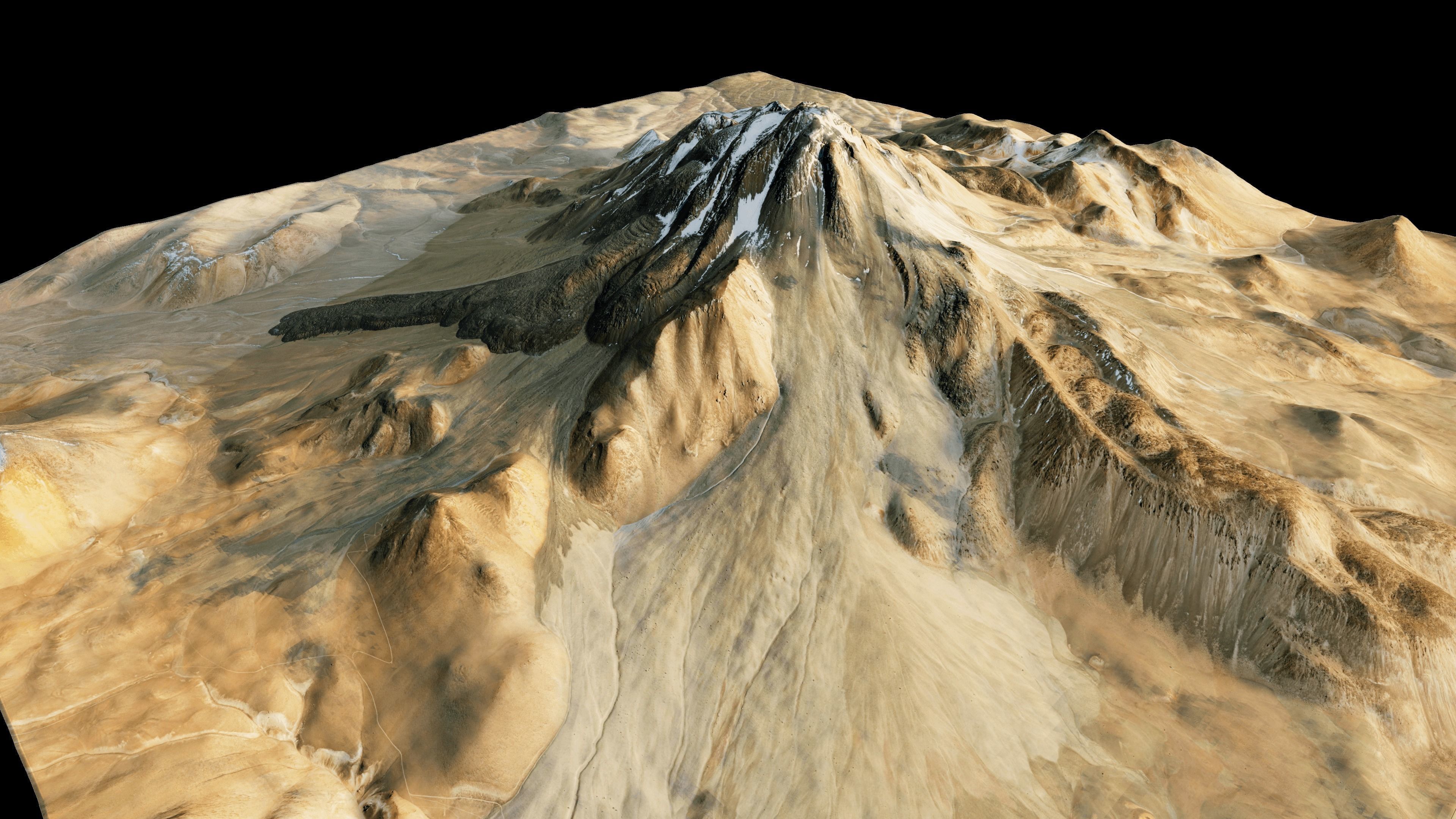 llullaillaco volcano 3d model terrain 3D model | CGTrader