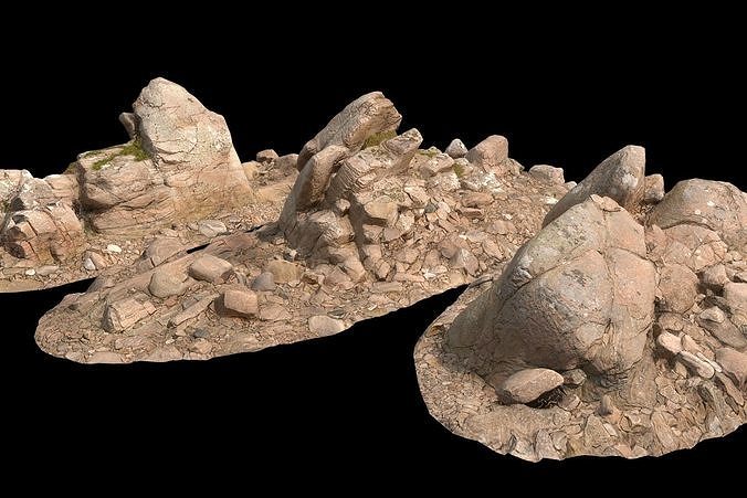 Parts Cluster Sandstone01 3D model | CGTrader