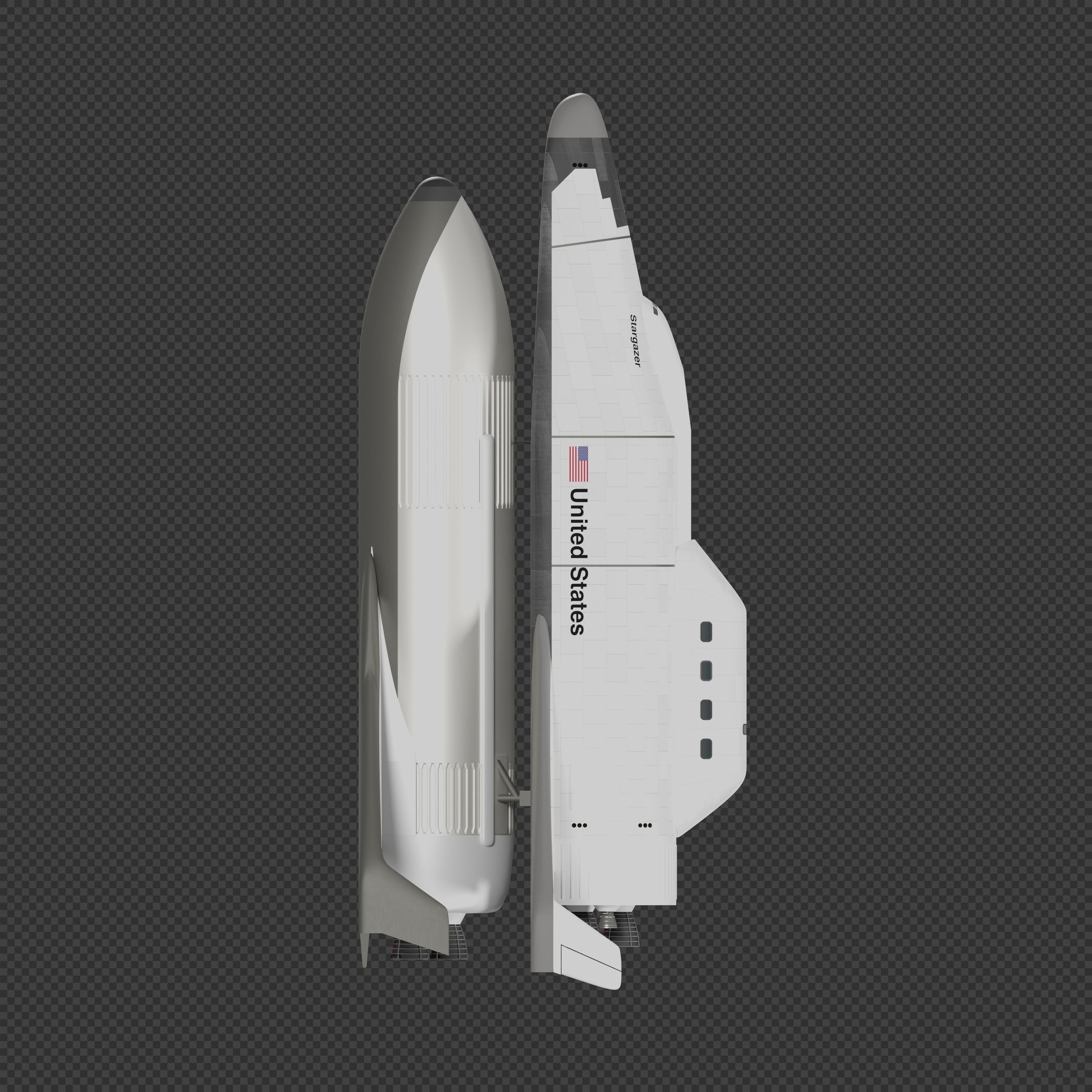 Shuttle-II Advanced Manned Launch System 3D model | CGTrader