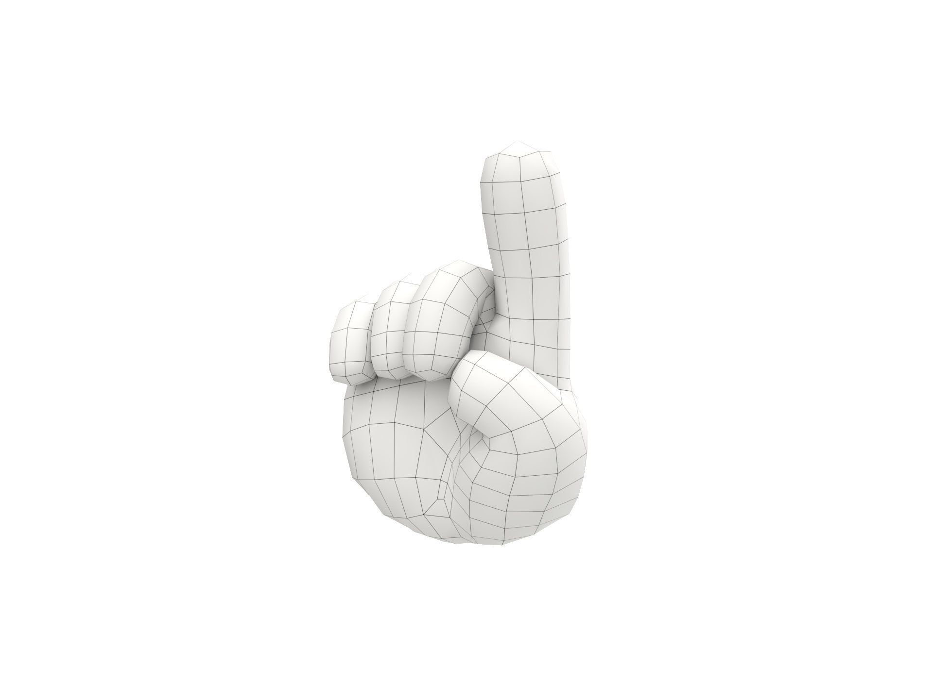 Cartoon Pointing Hand 3D model | CGTrader