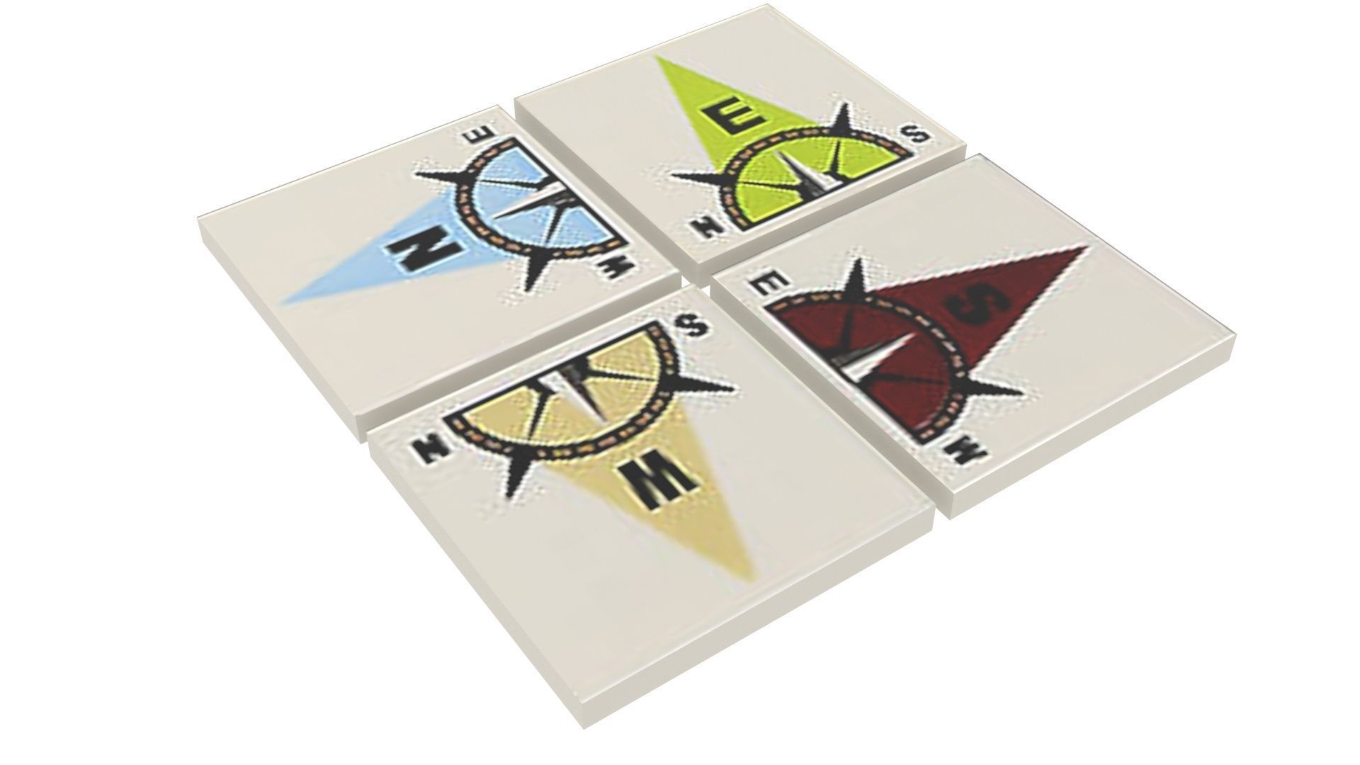 Compass Lego Tiles Set 3D model | CGTrader