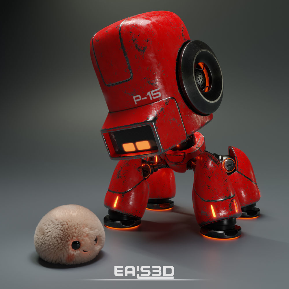 Cute Spider Robot Red 3D model rigged | CGTrader