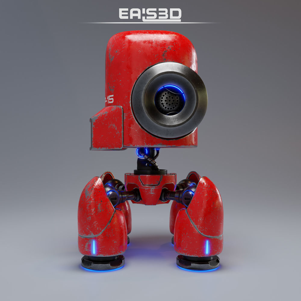 Cute Spider Robot Red 3D model rigged | CGTrader