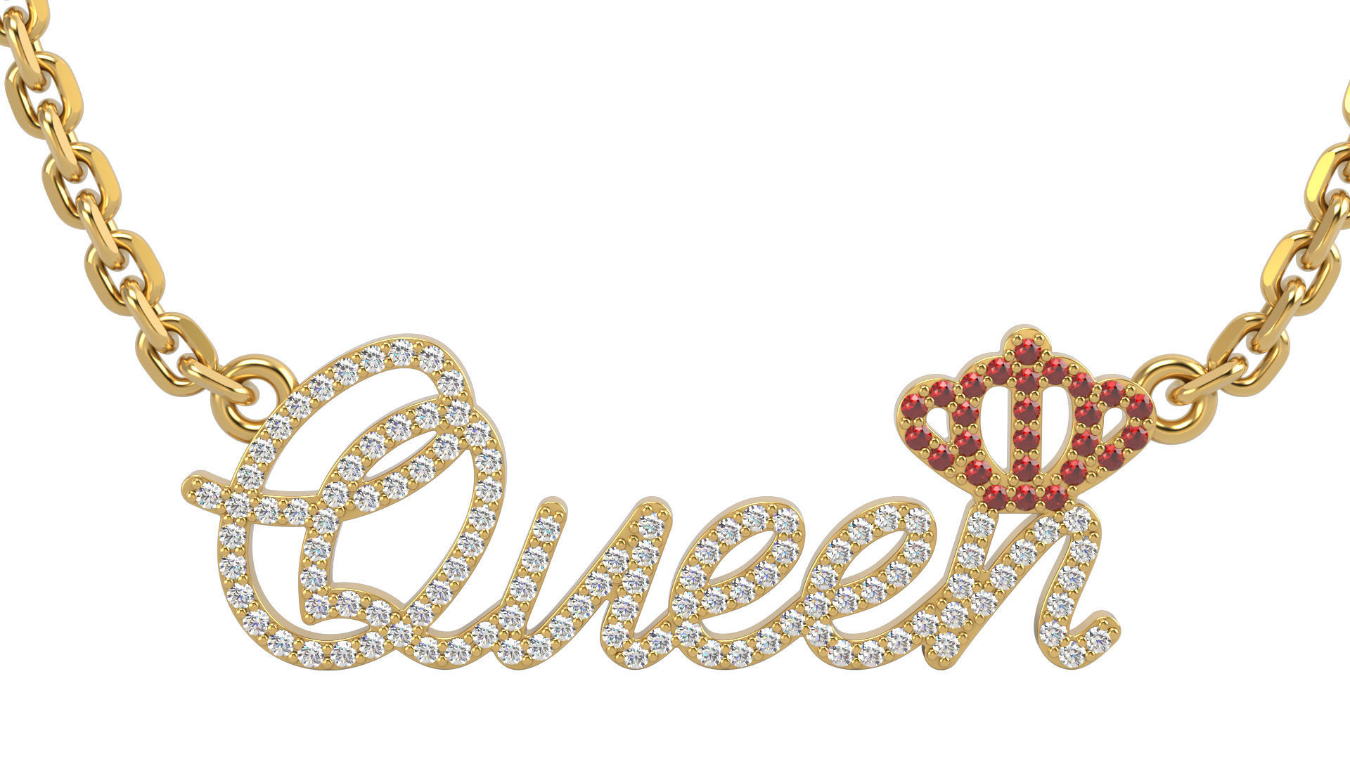 Queen pendant Stone and solid 3D model 3D printable | CGTrader