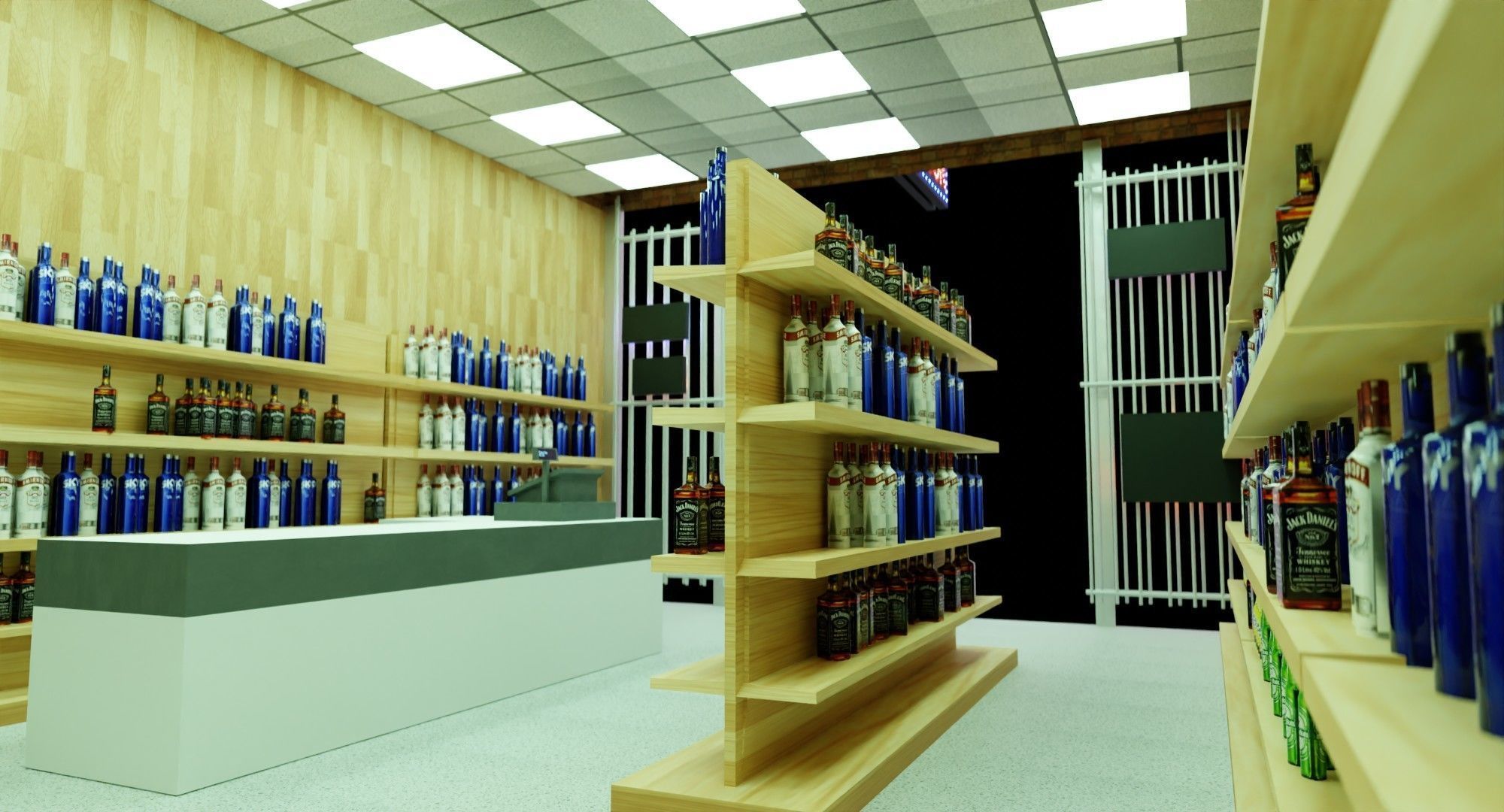 3D model Low Poly Liquor Store Interior VR / AR / low-poly | CGTrader