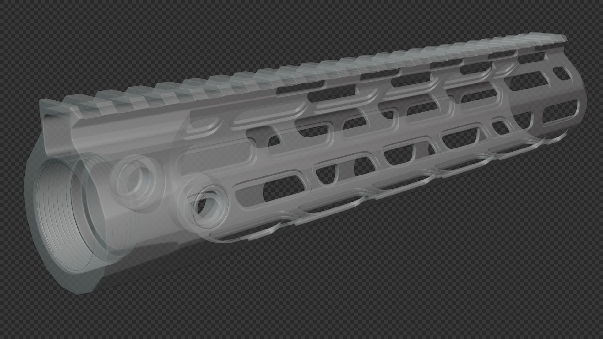 3D model AR-15 KAC URX4 10Inch M-LOK Handguard VR / AR / low-poly ...