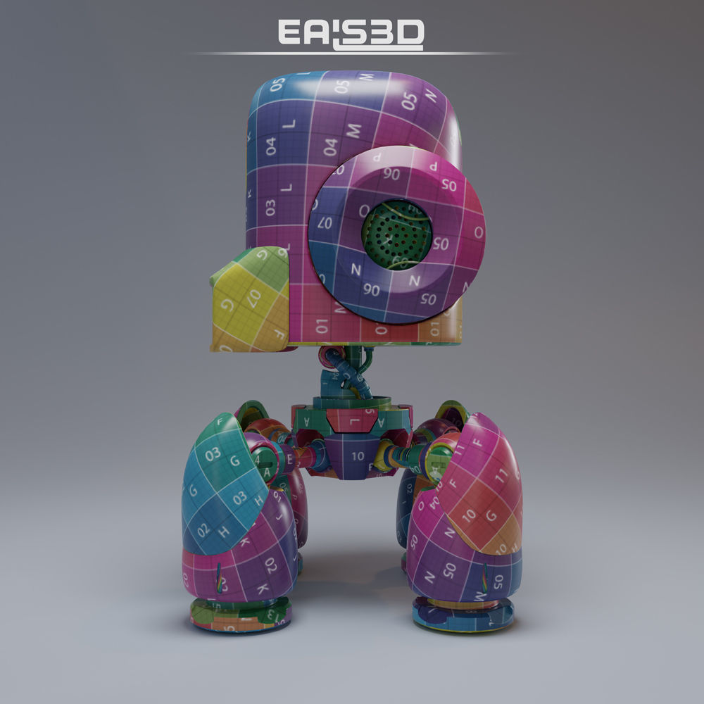 Cute Spider Robot Yellow 3D model rigged | CGTrader