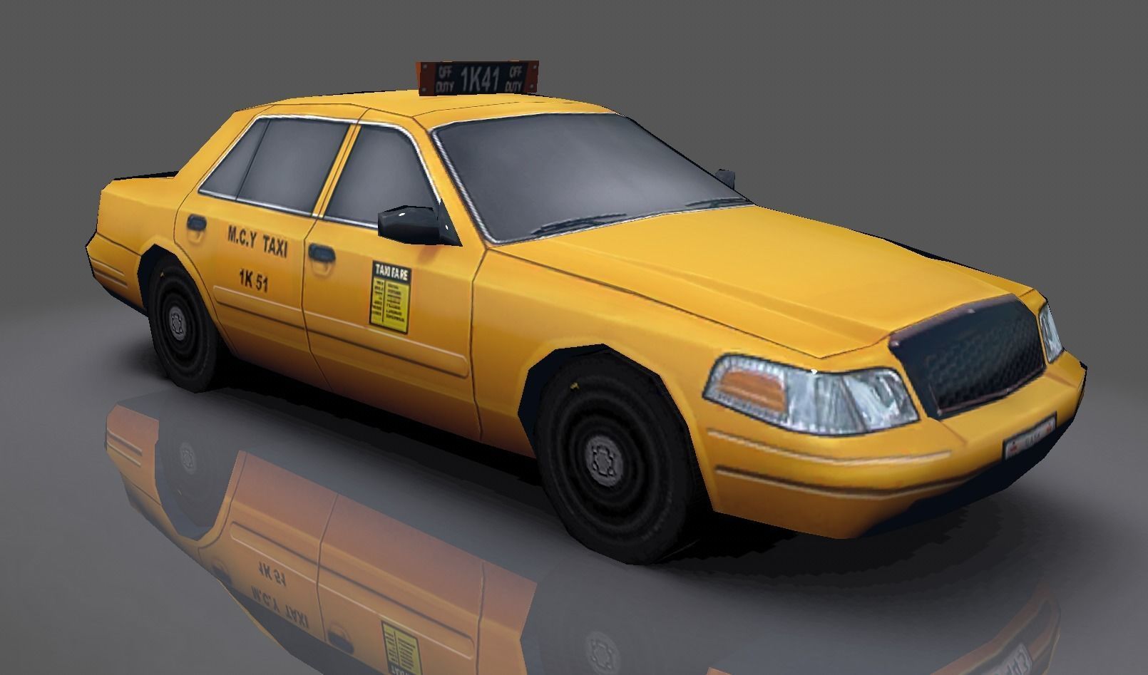 3D model Taxi Low-poly 3D model Game Ready New Asset VR / AR / low-poly ...