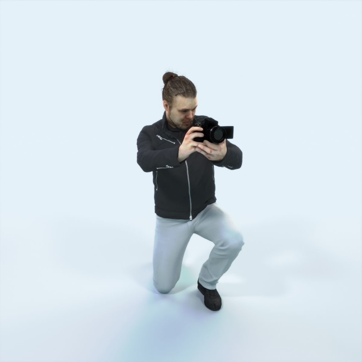 3D model QAG07 4X Business Casual Man Woman Bike Camera Photographer ...