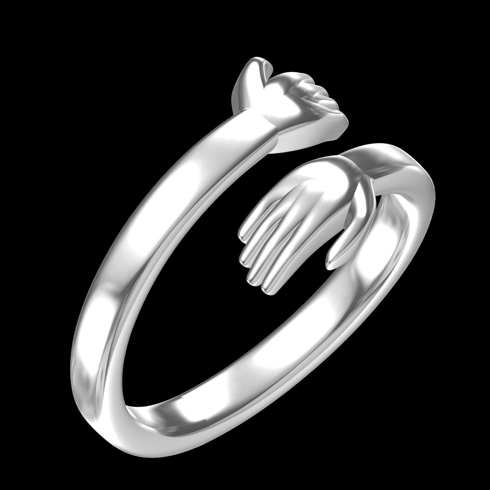 Hugging Hand Engagement Ring 3D model 3D printable | CGTrader
