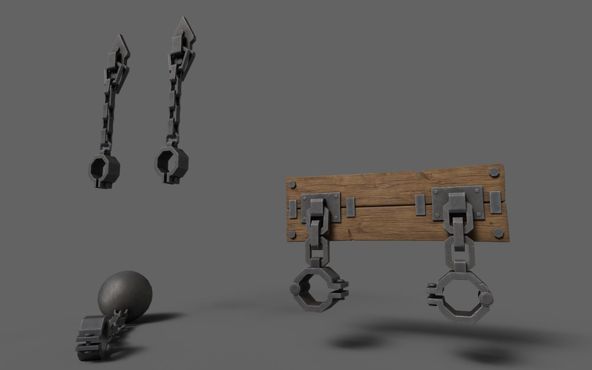 3D model Medieval Shackles VR / AR / low-poly | CGTrader