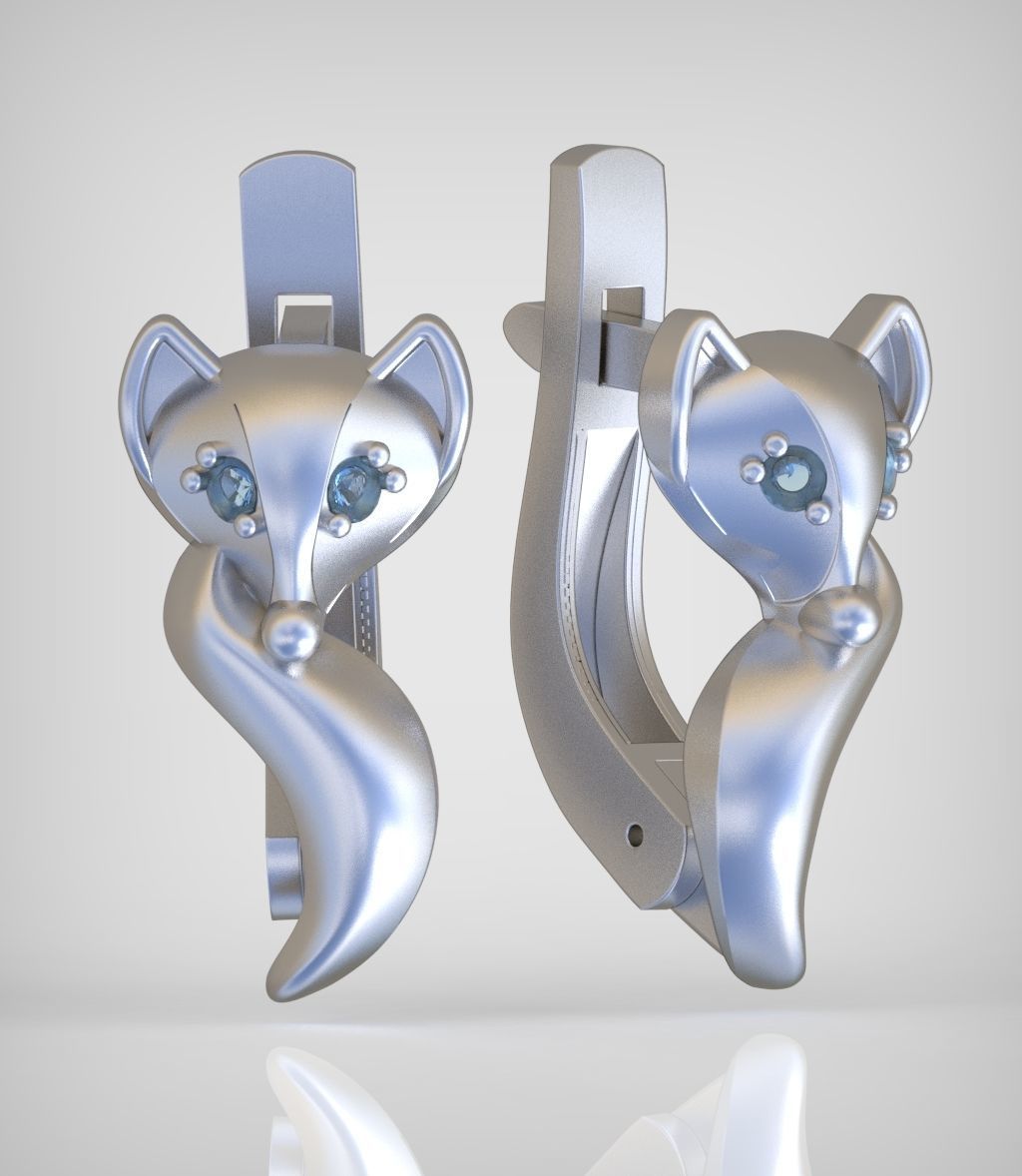 Foxy Earring model 0289 3D printable model12 3D model 3D printable | CGTrader