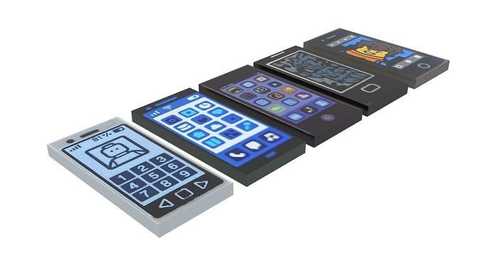 Mobile Phone Lego Tiles Set 3D model | CGTrader