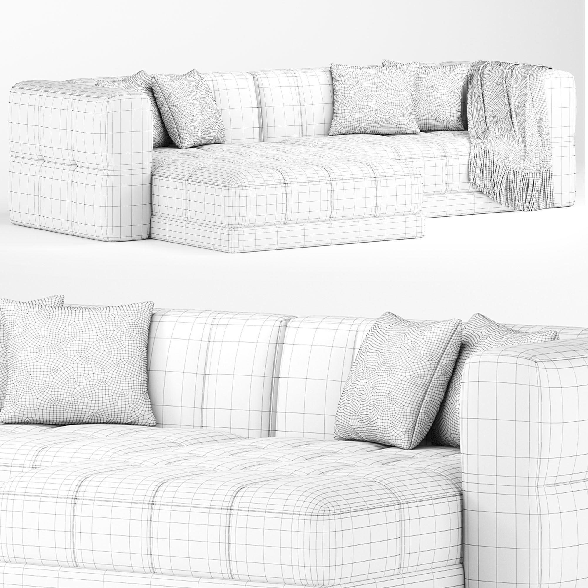 Tavi 2 Piece Laf Sectional Alcala Graphite 3D model | CGTrader