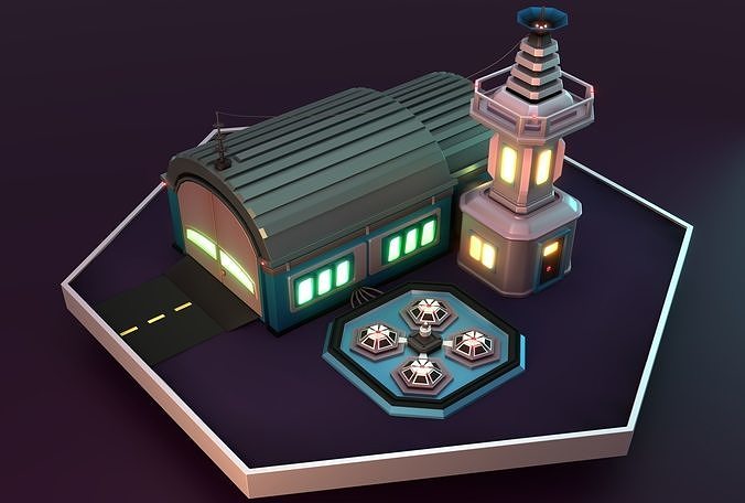 3D model Space base VR / AR / low-poly | CGTrader