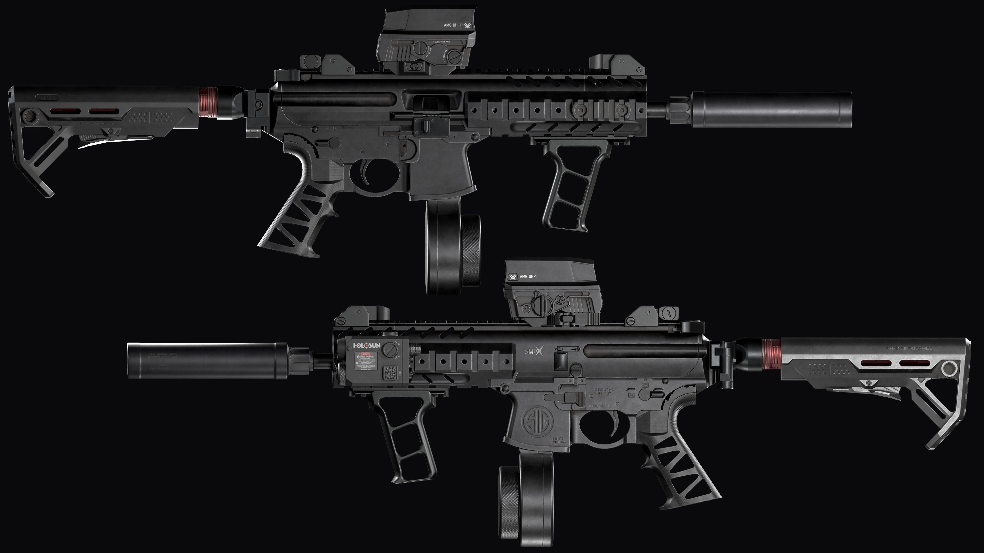 3D model Tactical modular custom SMG Sig Sauer MPX VR / AR / low-poly ...