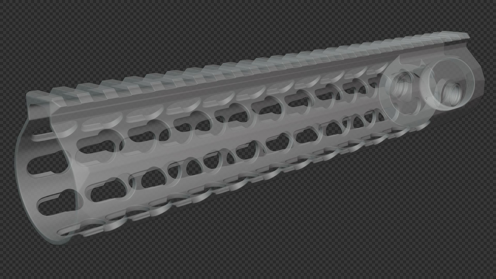 3D model AR-15 KAC URX4 10Inch KeyMod Handguard VR / AR / low-poly ...