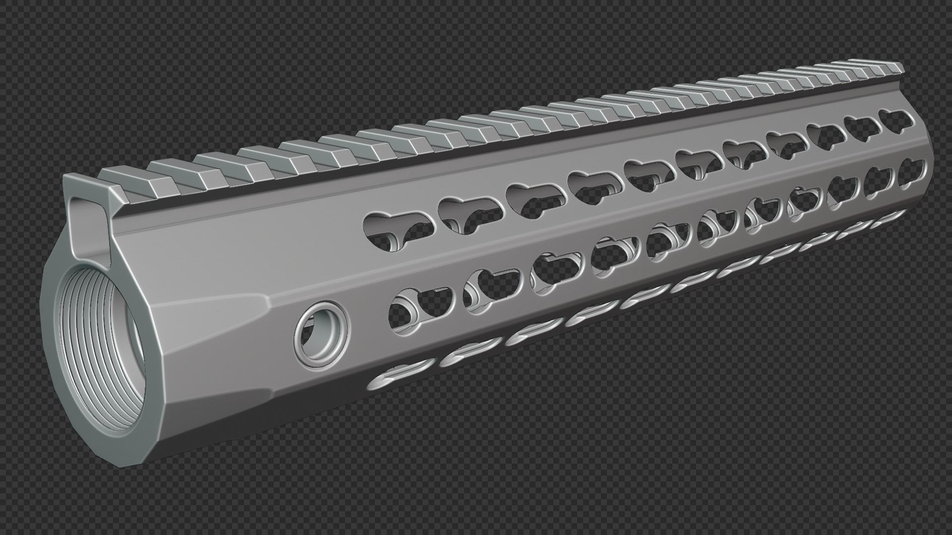 3D model AR-15 KAC URX4 10Inch KeyMod Handguard VR / AR / low-poly ...