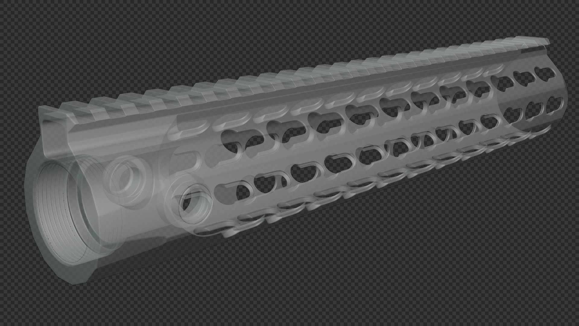3D model AR-15 KAC URX4 1075Inch KeyMod Handguard VR / AR / low-poly ...