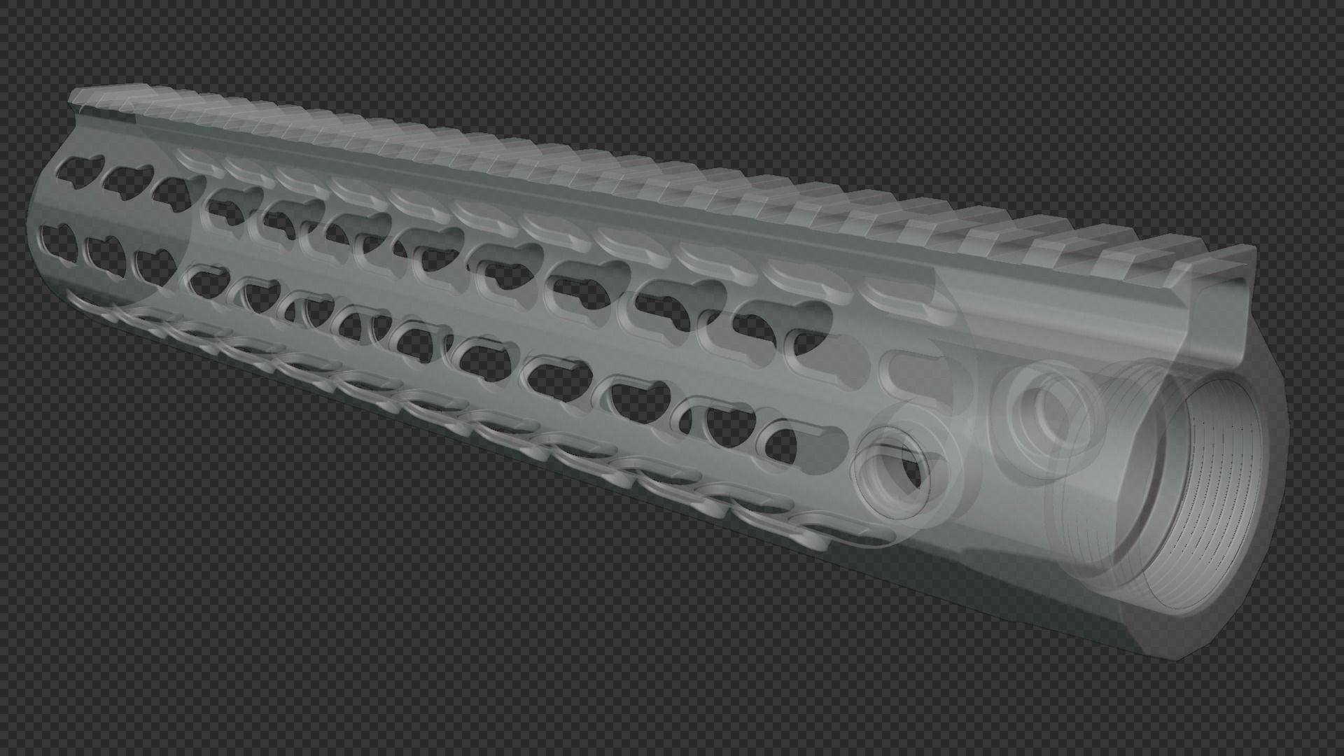 3D model AR-15 KAC URX4 1075Inch KeyMod Handguard VR / AR / low-poly ...