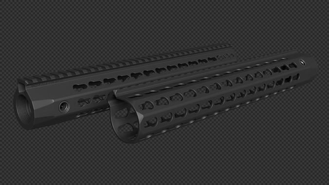 3D model AR-15 KAC URX4 13Inch KeyMod Handguard VR / AR / low-poly ...