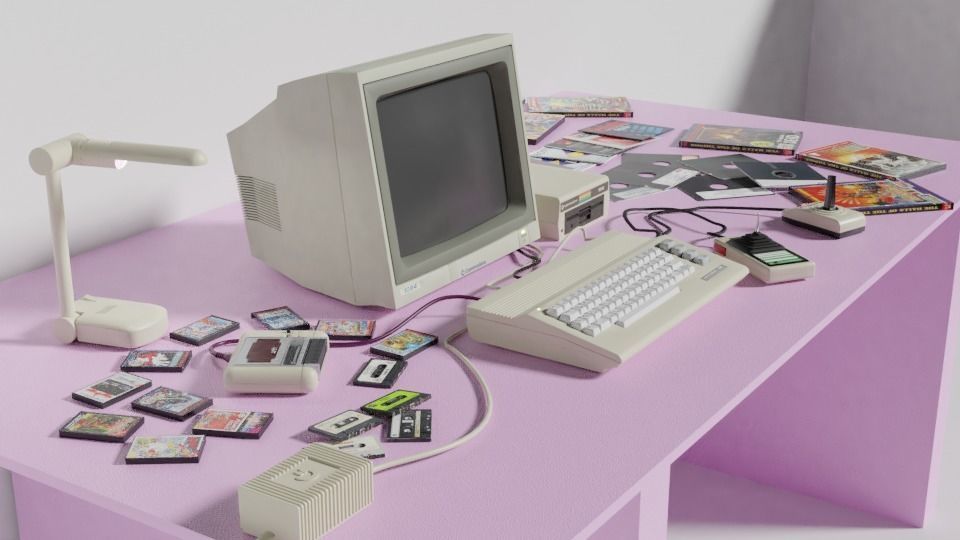 Commodore 64c all components scene 3D model | CGTrader Commodore 64c all components scene 3D model | CGTrader