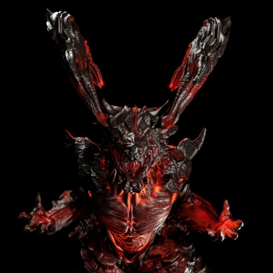 Ifrit Fire Demon from Final Fantasy 3D model 3D printable | CGTrader
