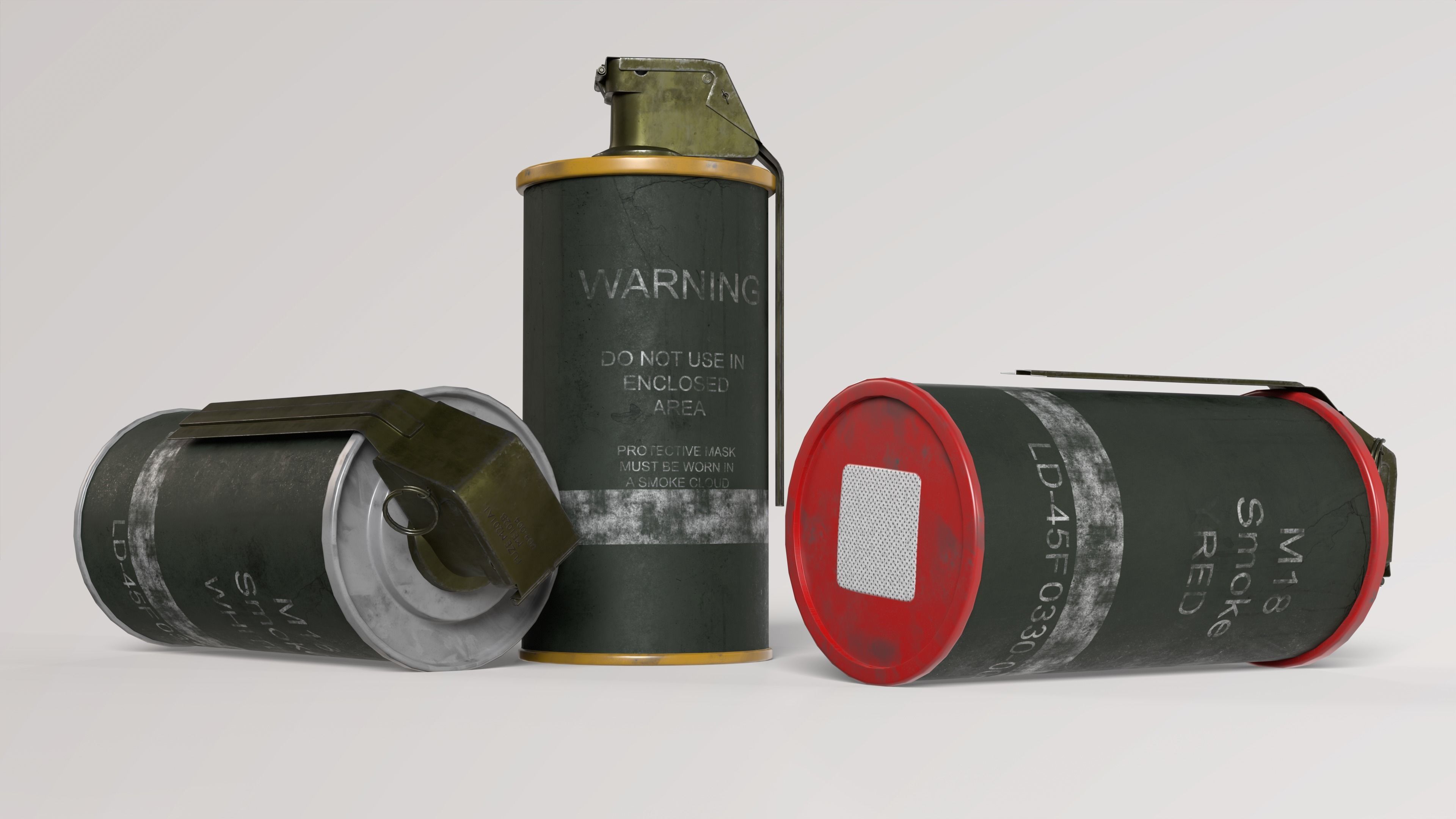 3D model M18 smoke grenade VR / AR / low-poly | CGTrader