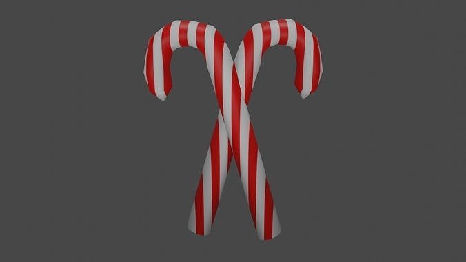 Candy Cane free VR / AR / low-poly 3D model | CGTrader