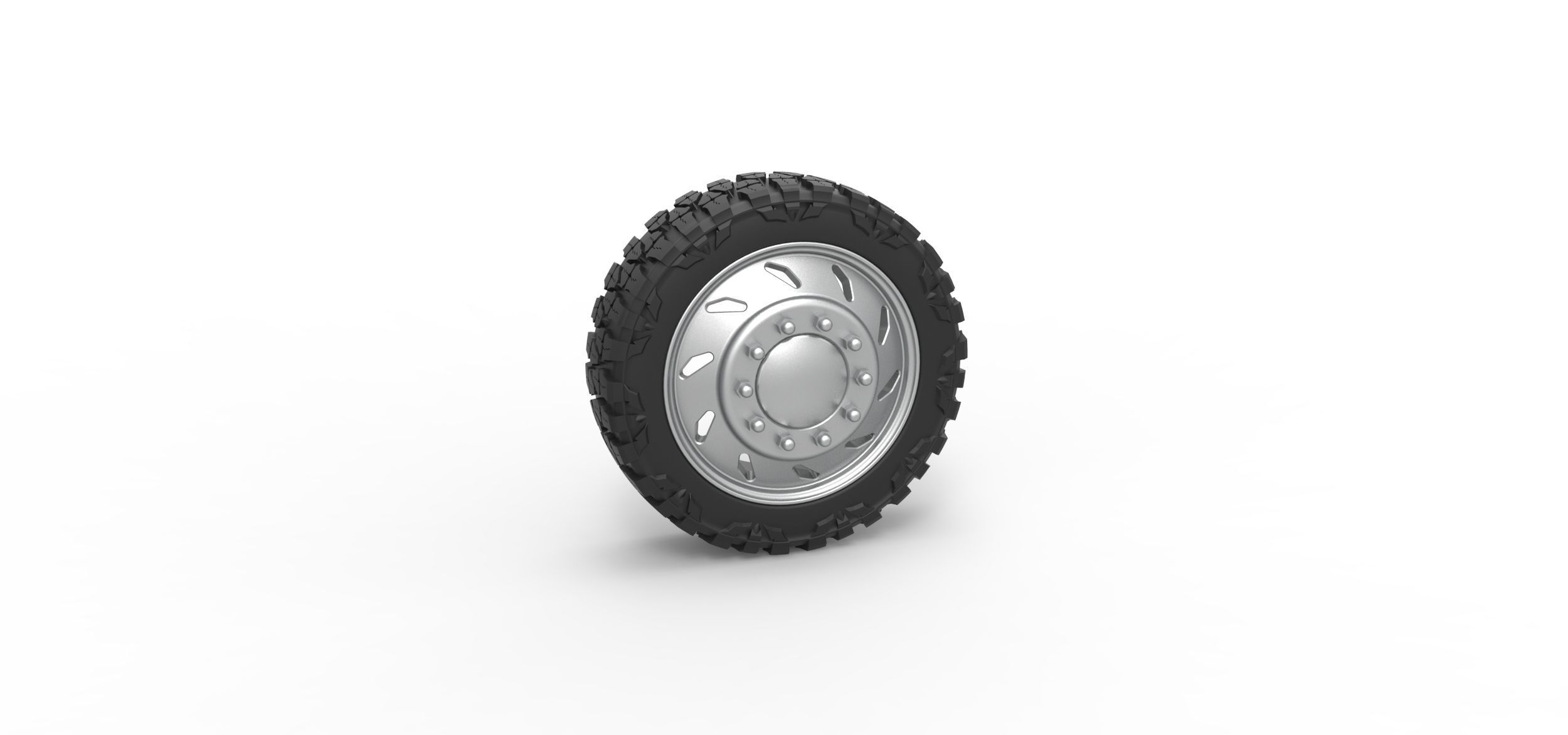 10 Triangular Hole front semi wheel for pickup V3 Scale 1 to 25 3D ...