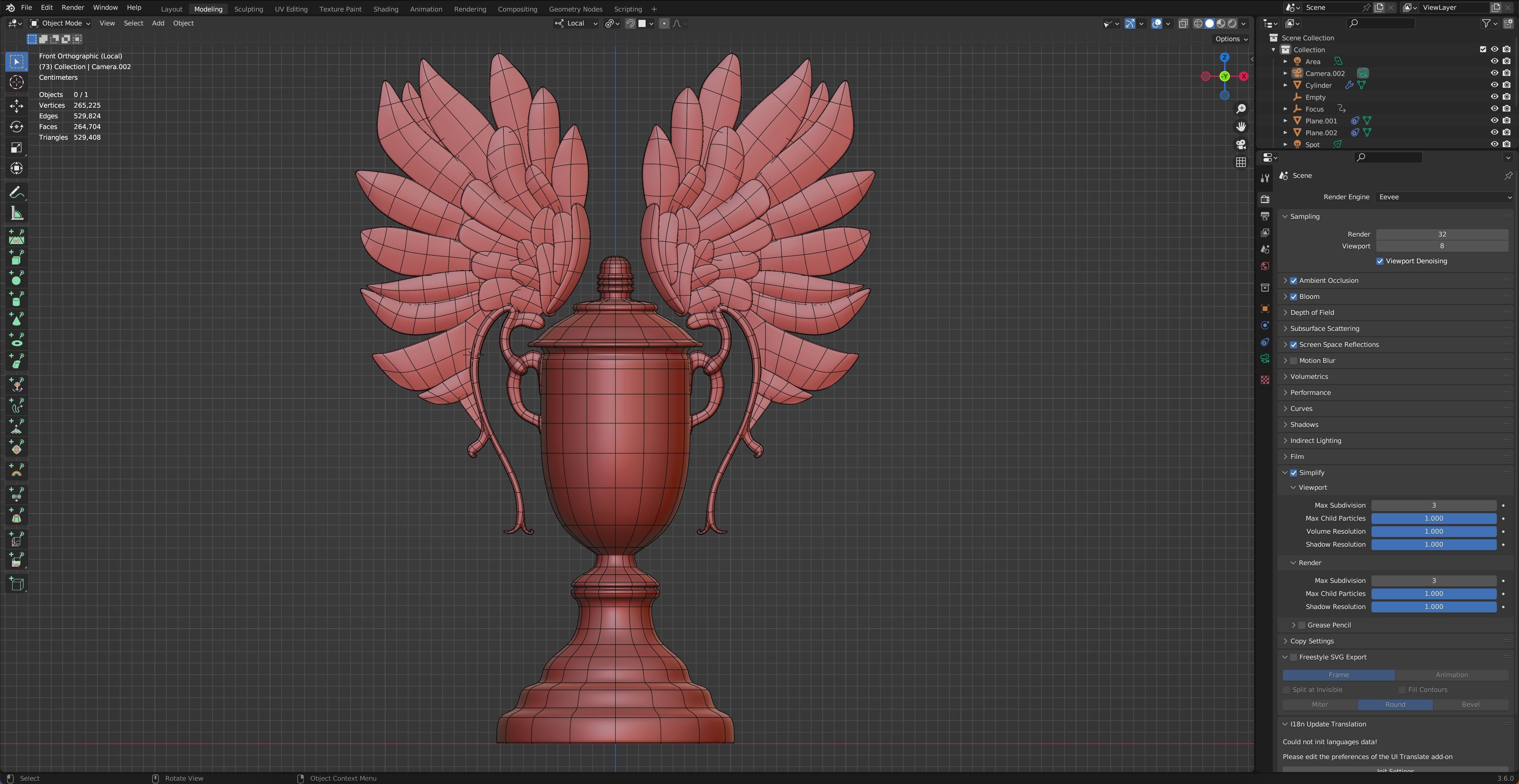 Golden Trophy Wing 3D model | CGTrader