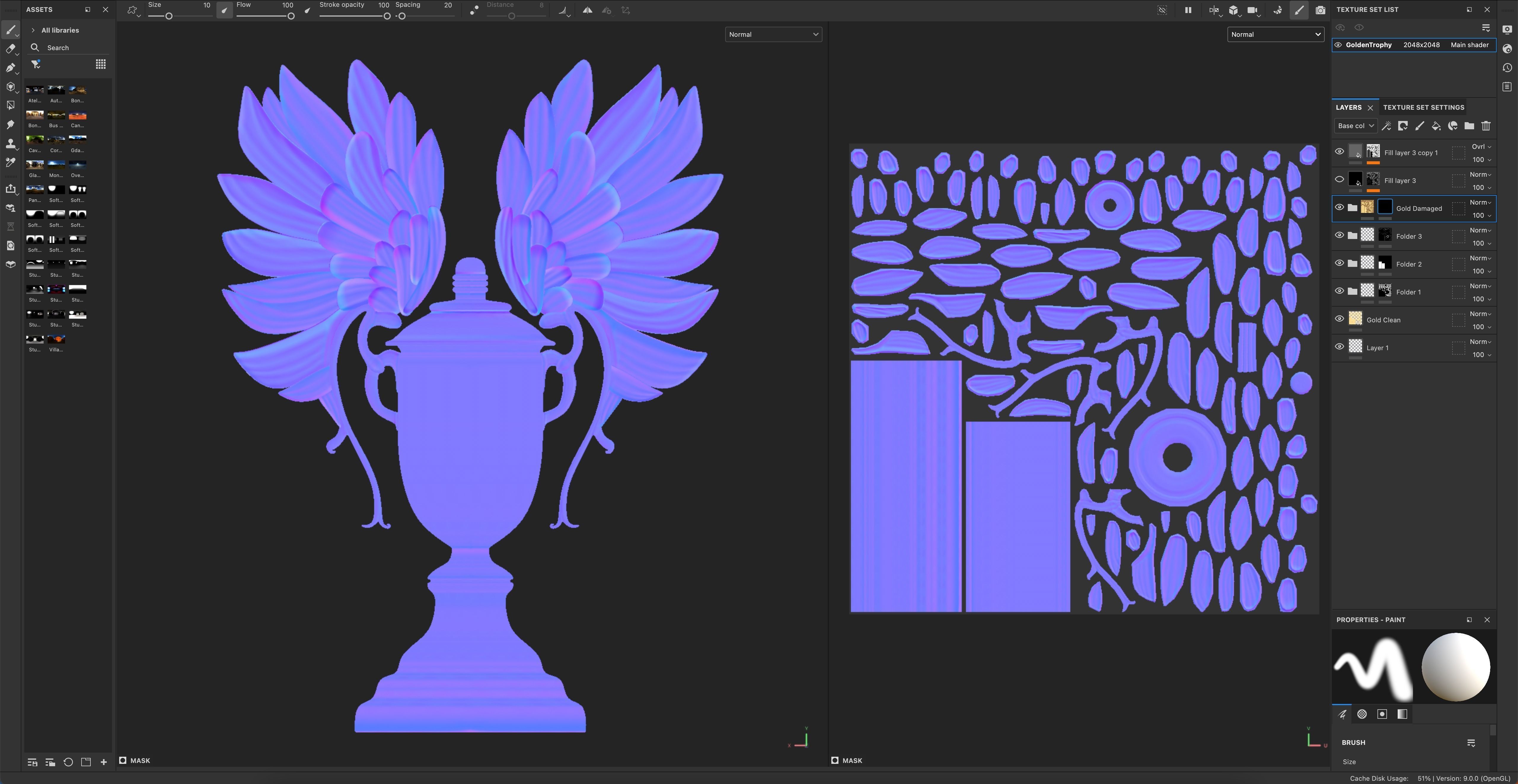 Golden Trophy Wing 3D model | CGTrader