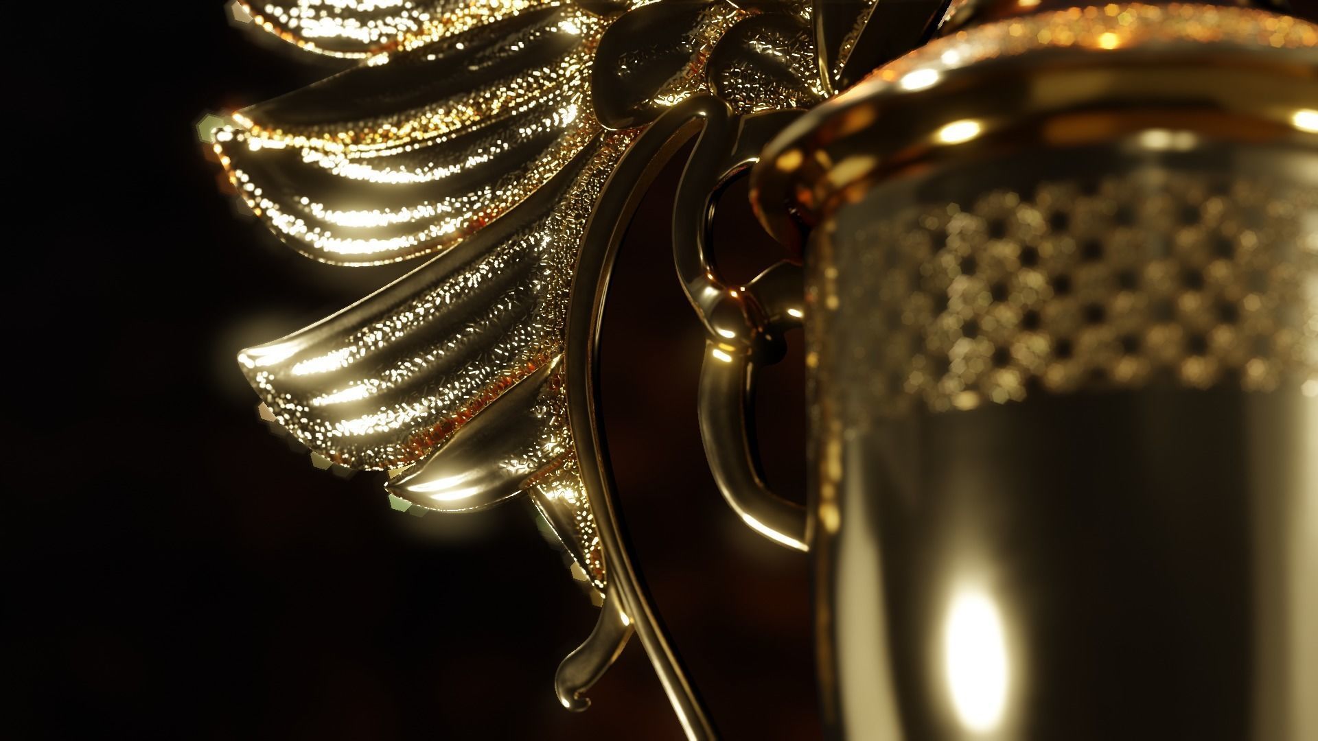 Golden Trophy Wing 3D model | CGTrader